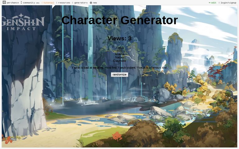 Character Generator Views: 2