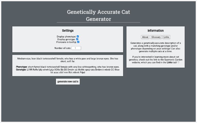 Genetically Accurate Cat Generator