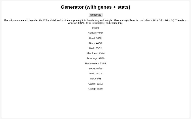 Generator (with genes + stats)