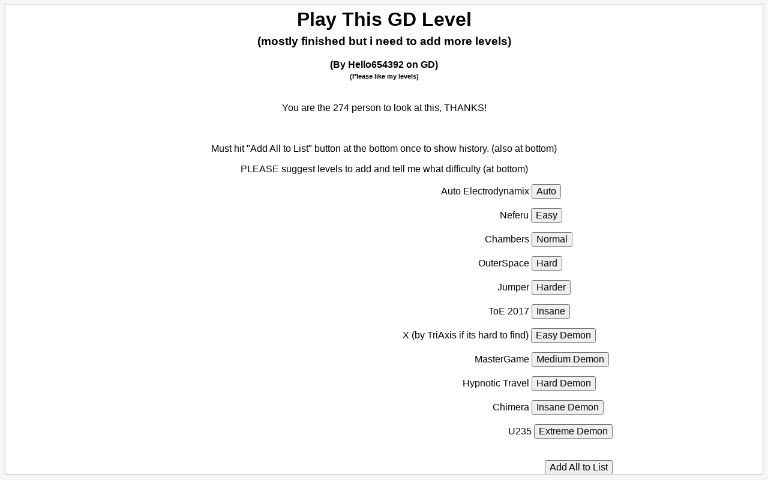 Play This GD Level ― Perchance Generator