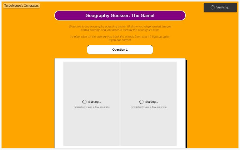 Geography Guesser! (Game) ― Perchance Generator