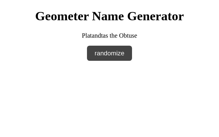 Geometer Name Generator