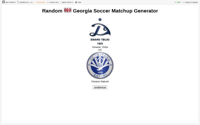 Random Georgia Soccer Matchup Generator