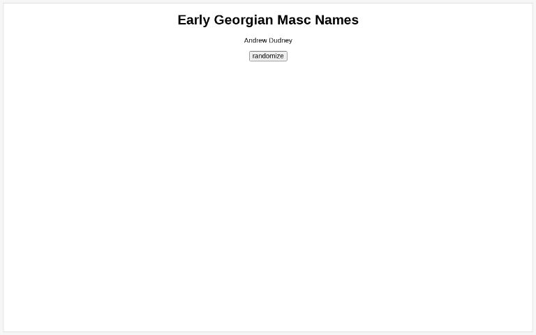 Early Georgian Masc Names ― Perchance Generator