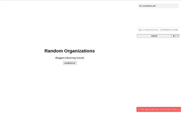 Random Organizations ― Perchance Generator