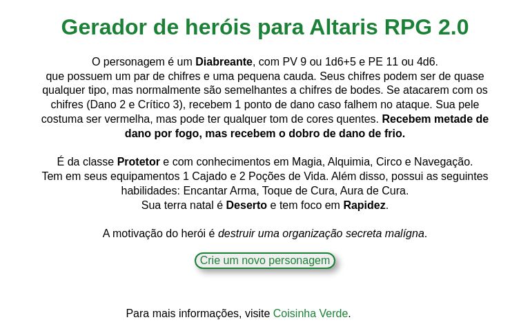 Gerador de heróis para Altaris RPG 2.0 ― Perchance Generator
