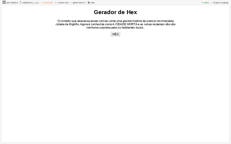 Gerador de Hex ― Perchance Generator