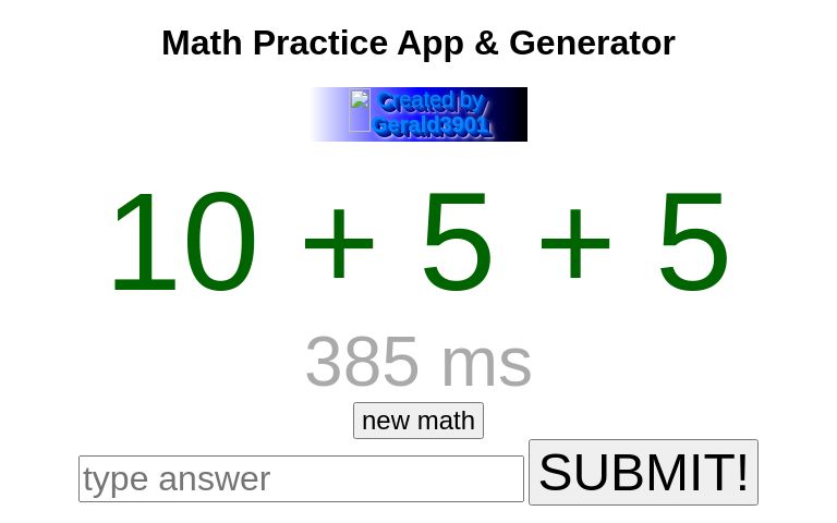 Math Practice App & Generator