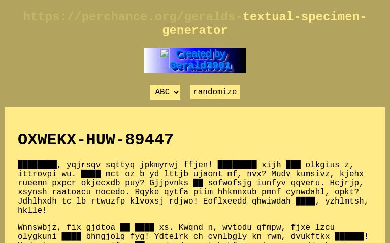 ZRGJBT-HSJ-22759 ― Perchance Generator