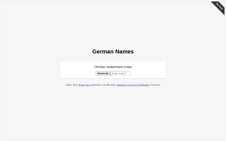 German Names ― Perchance Generator