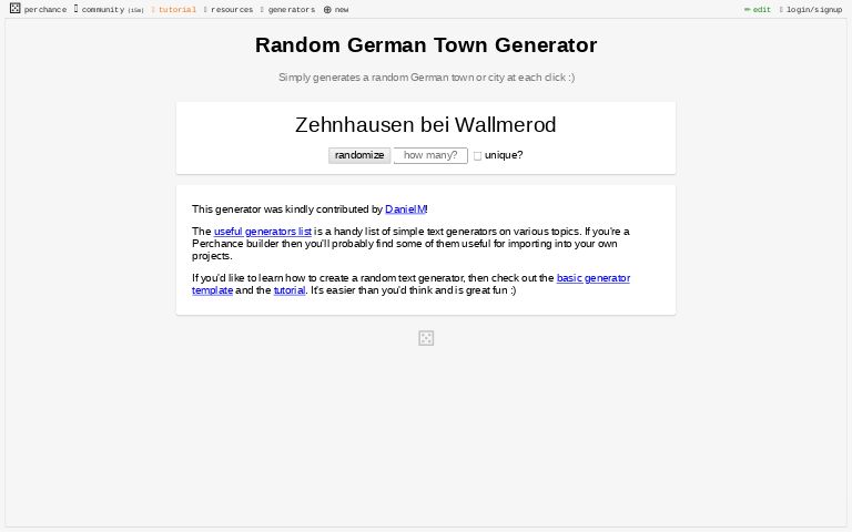 Random German Town Generator