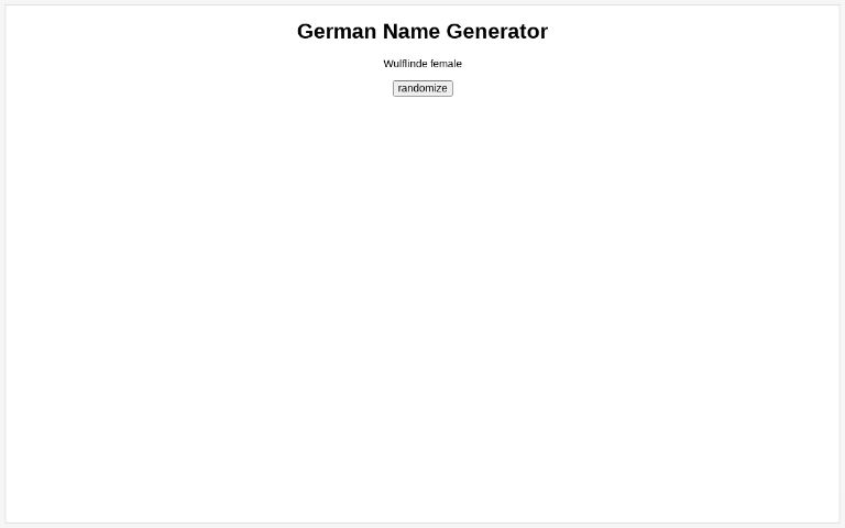 German Name Generator