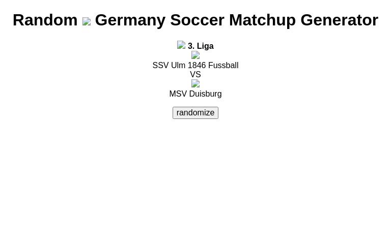 Random Germany Soccer Matchup Generator