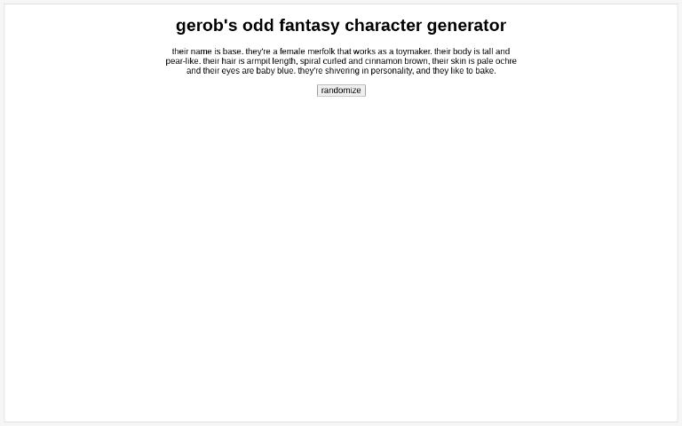 gerob's odd fantasy character generator