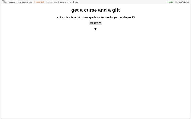 get a curse and a gift ― Perchance Generator