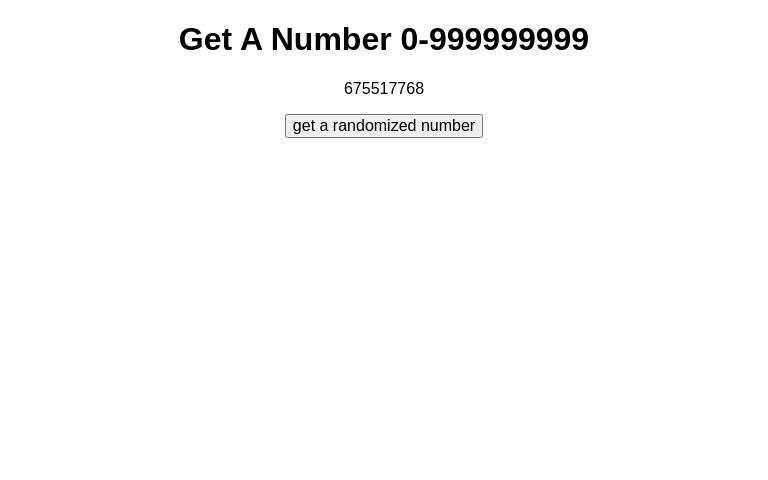 Get A Number 0-999999999 ― Perchance Generator