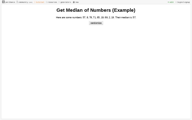 Get Median of Numbers (Example) ― Perchance Generator