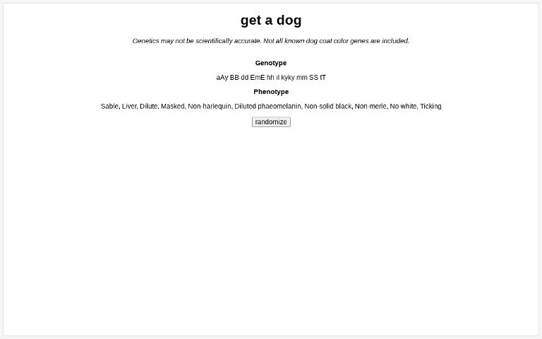 get a dog ― Perchance Generator