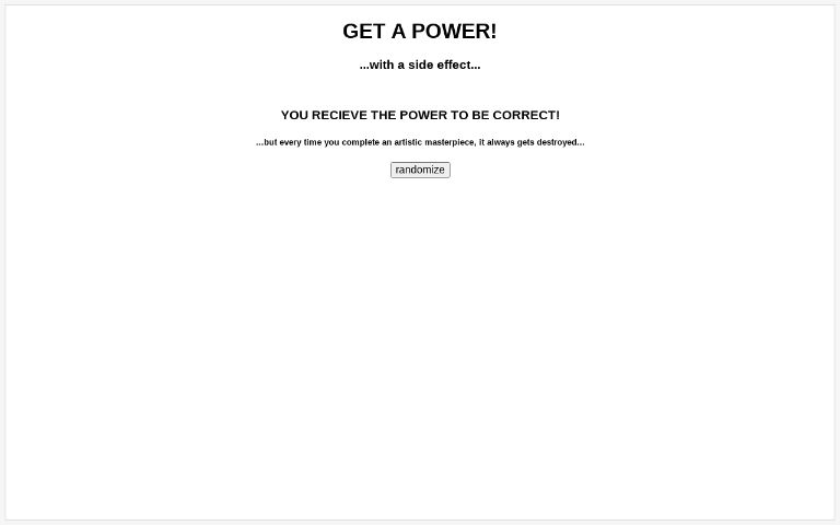GET A POWER! ― Perchance Generator