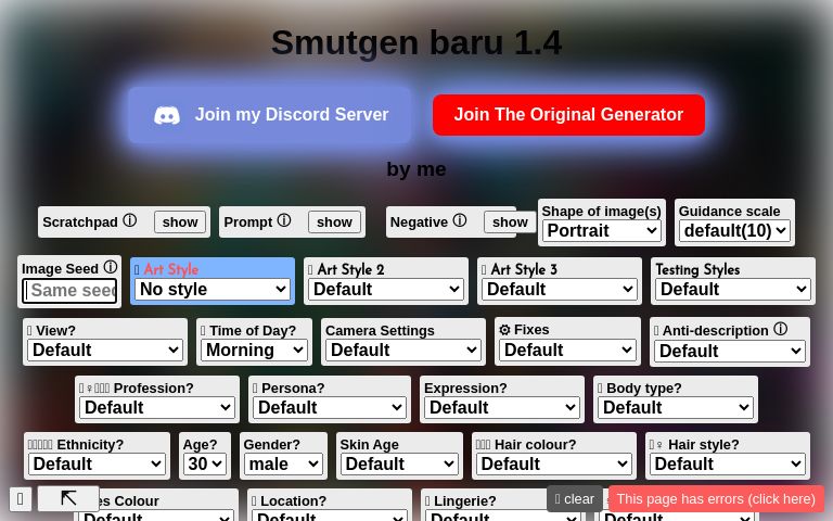 Smutgen baru 1.4 ― Perchance Generator