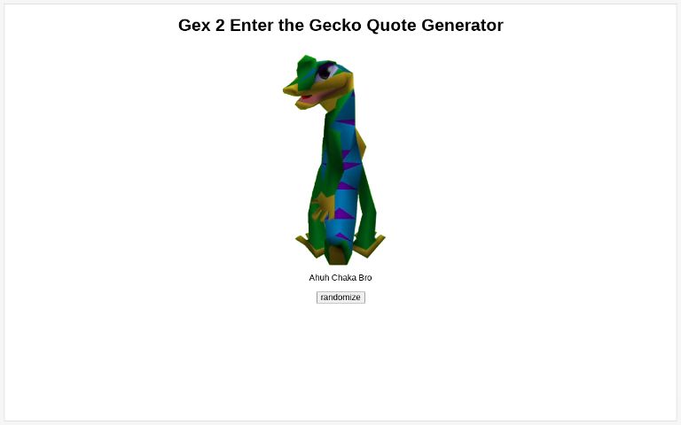 Gex 2 Enter the Gecko Quote Generator