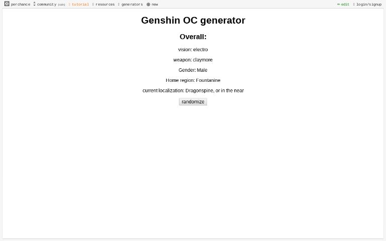 Genshin OC generator