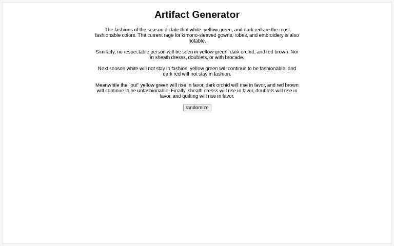 Artifact Generator