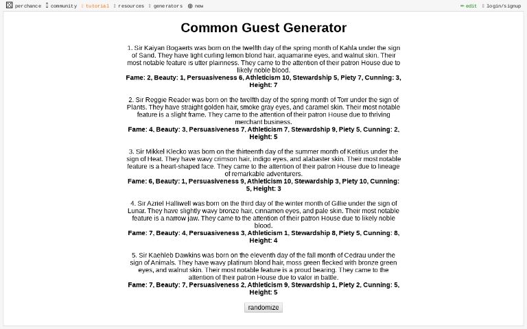 Common Guest Generator