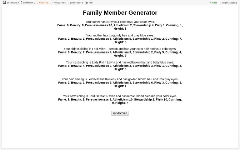 Family Member Generator