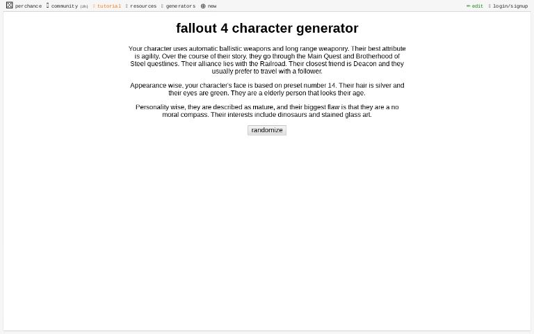 fallout 4 character generator