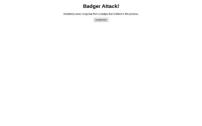 Badger Attack! ― Perchance Generator