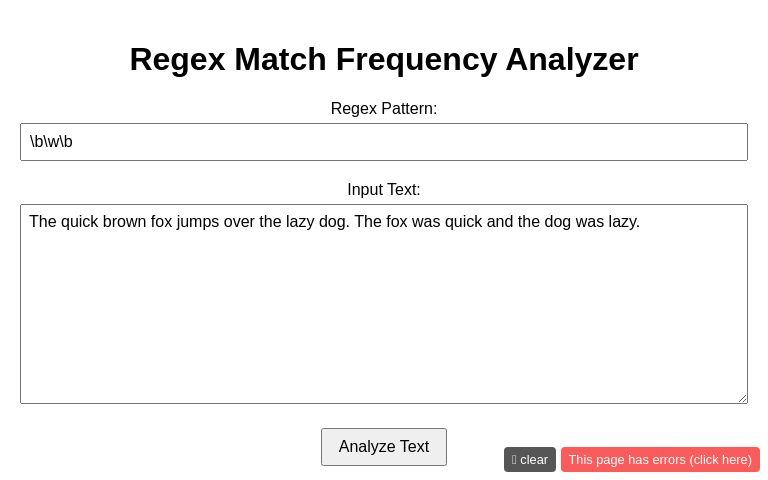 Regex Match Frequency Analyzer ― Perchance Generator