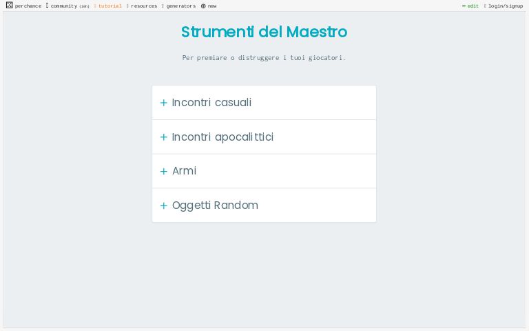 Strumenti del Maestro ― Perchance Generator