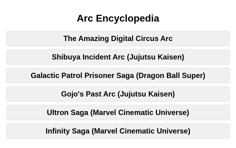 Arc Encyclopedia ― Perchance Generator