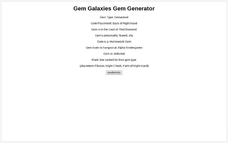 Gem Galaxies Gem Generator