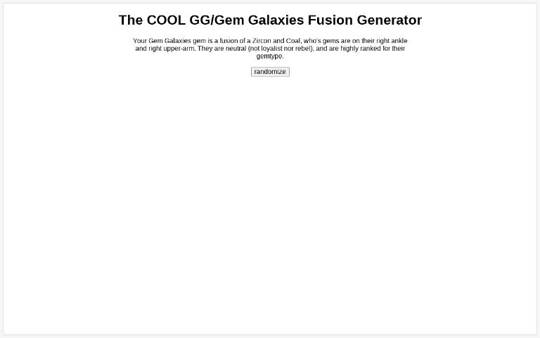 The COOL GG/Gem Galaxies Fusion Generator