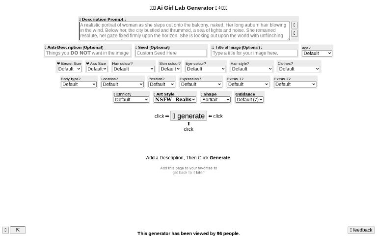 Ai Girl Lab Generator - ( Free, No Sign-up Required, No Limits )