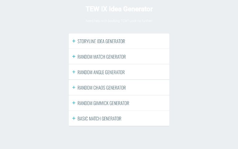 TEW IX Idea Generator