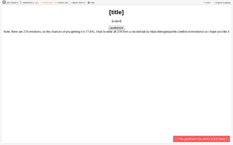 Random emotion generator