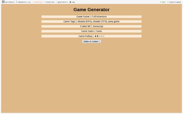 Game Generator