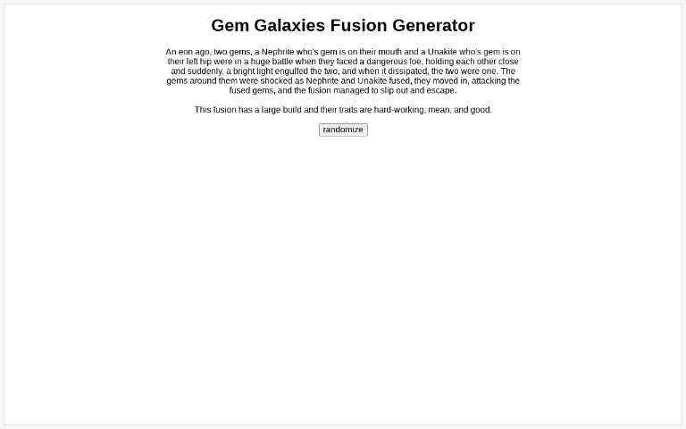Gem Galaxies Fusion Generator