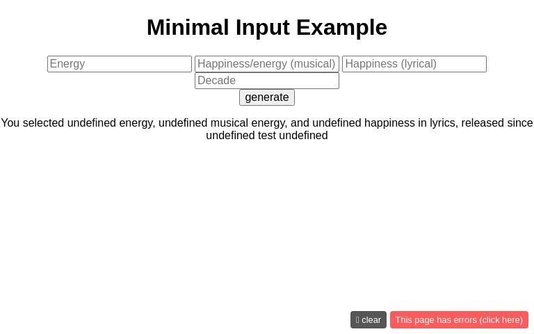 Minimal Input Example ― Perchance Generator
