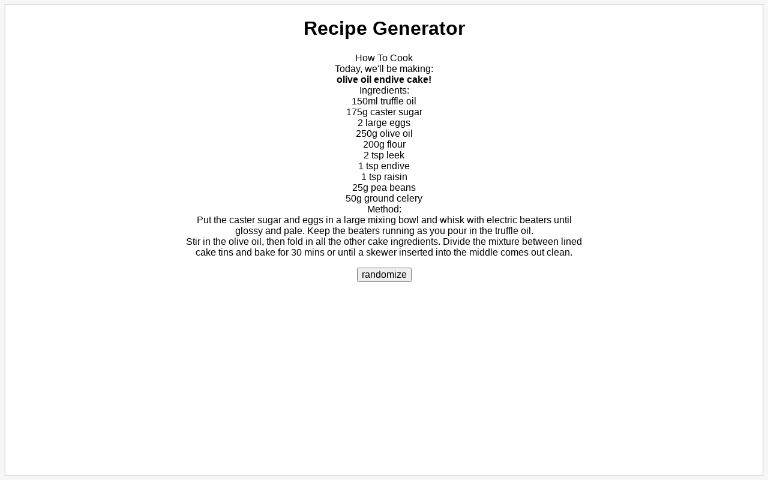 Recipe Generator