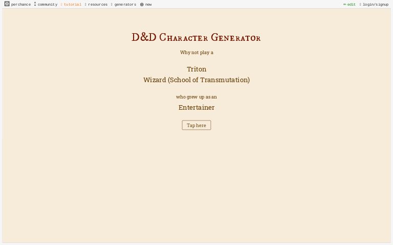 D&D Character Generator