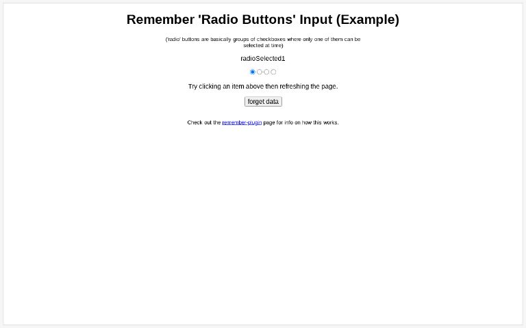 Remember 'Radio Buttons' Input (Example) ― Perchance Generator