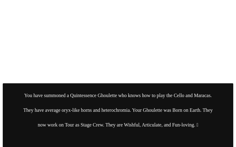 Ghost B.C. Nameless Ghoul OC Generator