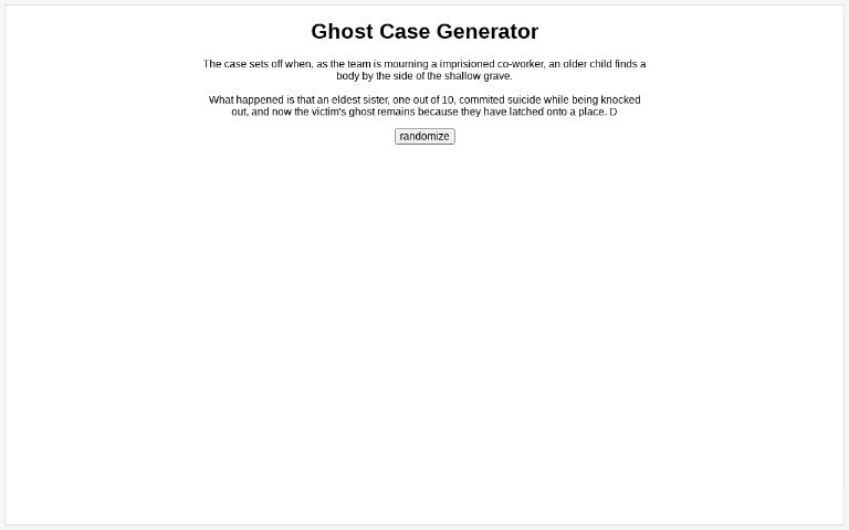 Ghost Case Generator