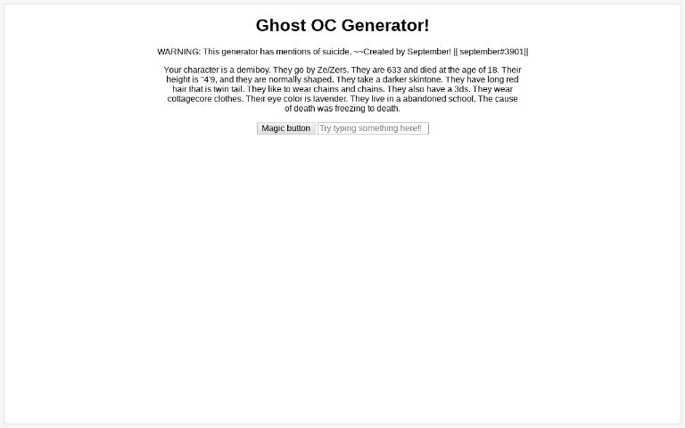 Ghost OC Generator!