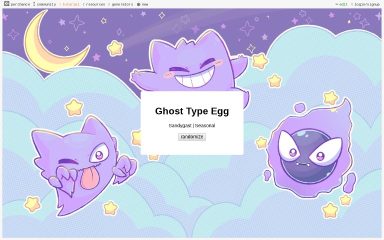 Ghost Type Egg ― Perchance Generator