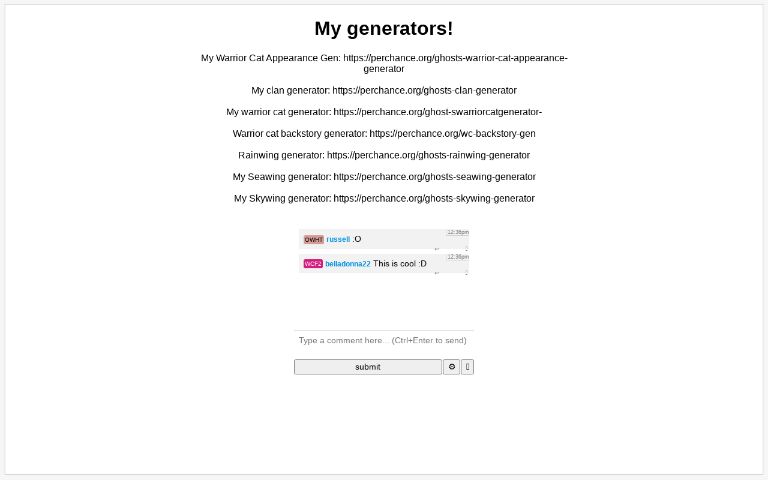 My generators!